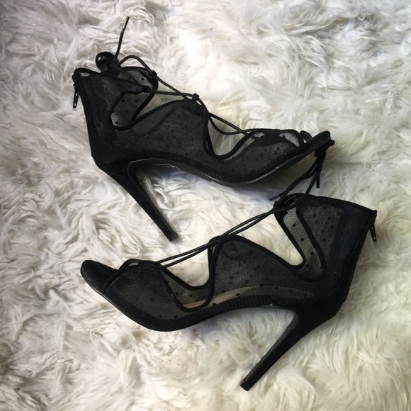 Missguided | Shoes | Missguided Mesh Polka Dot Heels | Poshmark